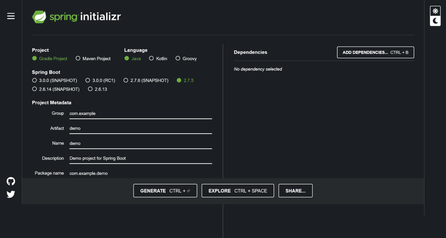 CREAR una APLICACIÓN de SPRING BOOT
